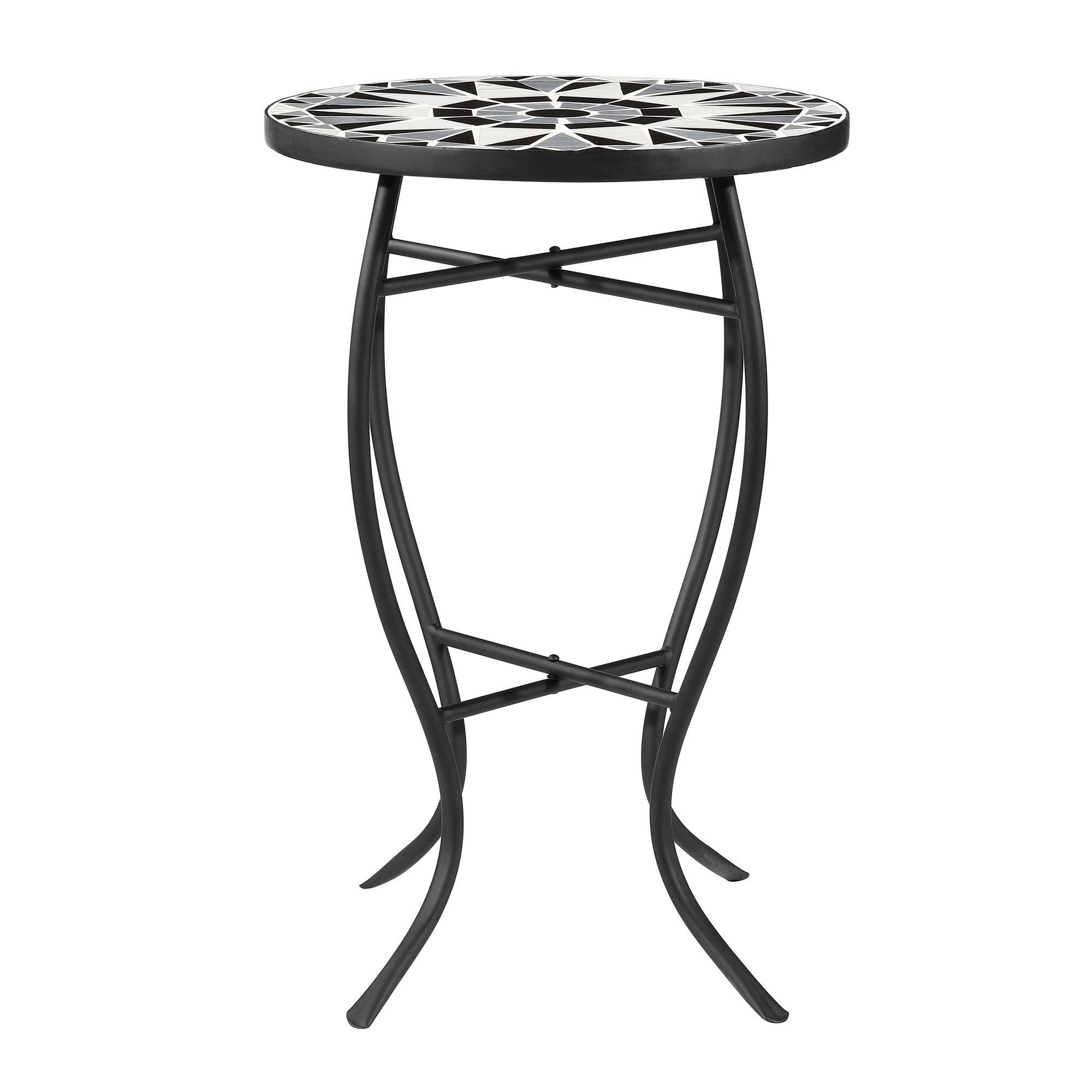 Overstock Ledel Outdoor Ceramic Side Table Mosaic Plant Stand White