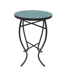 saint birch lori mosaic folding side table (blue-green)