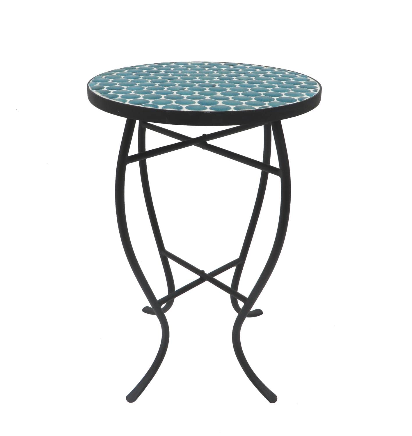 Saint Birch Lori Mosaic Folding Side Table (Blue-Green)