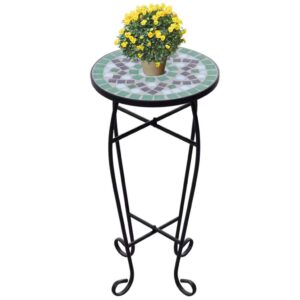 famirosa mosaic side table plant table green white