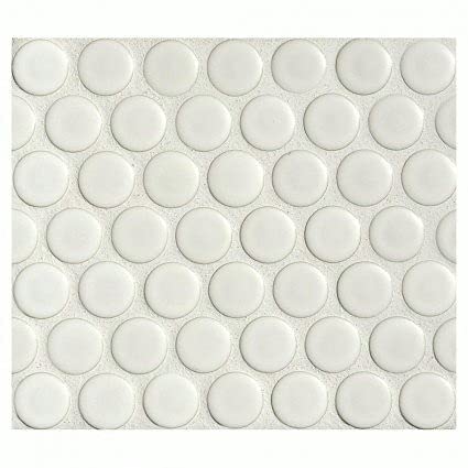 Penny Round Tile Arctic White Porcelain Mosaic Matte Look Wall and Floor Tile (Box of 10 Sheets) for Kitchen Backsplash, Bathroom Floor, Accent Wall