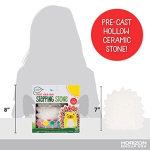 Creative Roots Mosaic Hedgehog Stepping Stone, Includes 7-Inch Ceramic Stone & 6 Vibrant Paints, DIY Garden Stepping Stone Kit for Kids Ages 6+