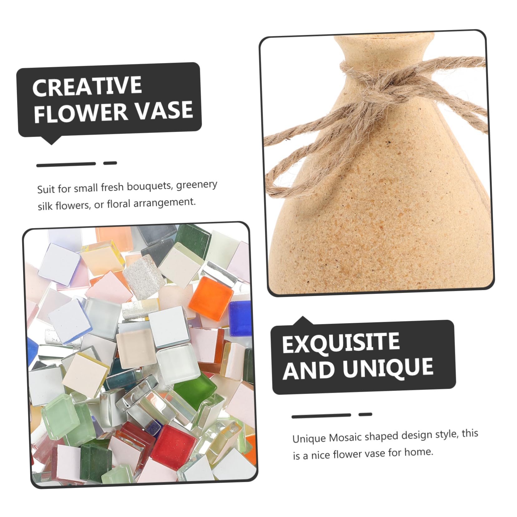 WOFASHPURET 1set Mosaic Vase Arts and Crafts for Kids Crystal Mosaic Craft Kit DIY Flower Vase DIY Craft Kits Home Table Centerpiece Mosaic Flower Vase Table Flowers Parent-Child Caulk Simple