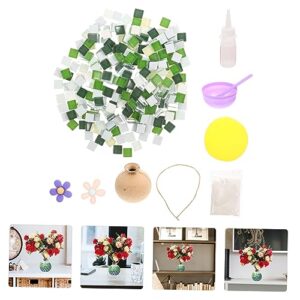 3 Sets mosaic vase mosaic stones bulk mosaic glass home water vase DIY floral vase glass craft tile glass vase eclectic decor hand vase caulk glass bottle dining table parent-child