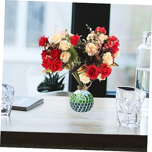 3 Sets mosaic vase mosaic stones bulk mosaic glass home water vase DIY floral vase glass craft tile glass vase eclectic decor hand vase caulk glass bottle dining table parent-child