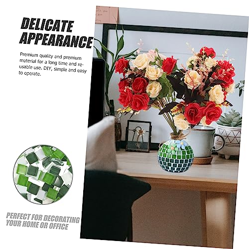 3 Sets mosaic vase mosaic stones bulk mosaic glass home water vase DIY floral vase glass craft tile glass vase eclectic decor hand vase caulk glass bottle dining table parent-child