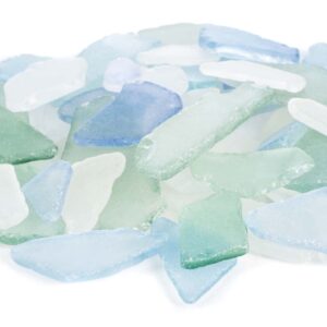 Sea Glass | 11oz Light Blue Olive & White Tumbled Sea Glass Decor | Bulk Seaglass Pieces for Beach Wedding Decor & Crafts | Plus Free Nautical eBook by Joseph Rains