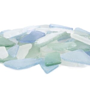 Sea Glass | 11oz Light Blue Olive & White Tumbled Sea Glass Decor | Bulk Seaglass Pieces for Beach Wedding Decor & Crafts | Plus Free Nautical eBook by Joseph Rains