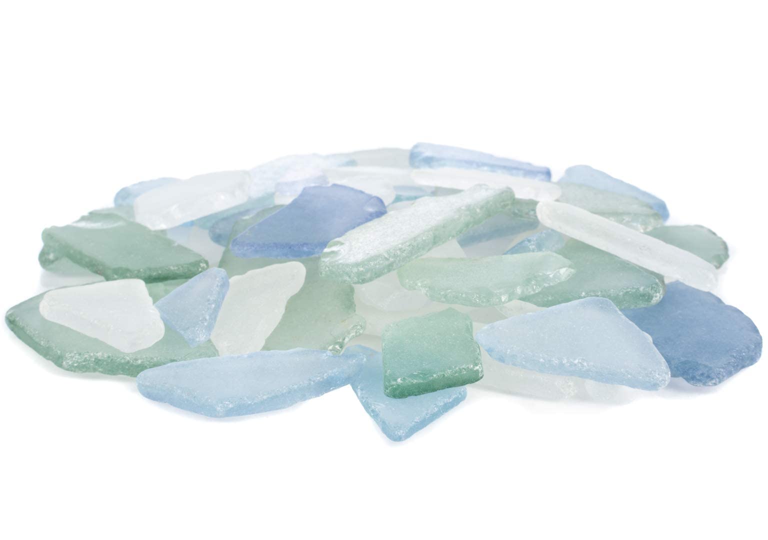 Sea Glass | 11oz Light Blue Olive & White Tumbled Sea Glass Decor | Bulk Seaglass Pieces for Beach Wedding Decor & Crafts | Plus Free Nautical eBook by Joseph Rains