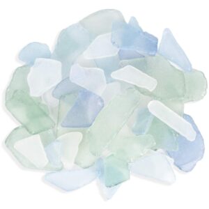 Sea Glass | 11oz Light Blue Olive & White Tumbled Sea Glass Decor | Bulk Seaglass Pieces for Beach Wedding Decor & Crafts | Plus Free Nautical eBook by Joseph Rains