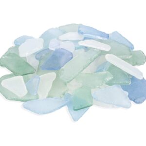 Sea Glass | 11oz Light Blue Olive & White Tumbled Sea Glass Decor | Bulk Seaglass Pieces for Beach Wedding Decor & Crafts | Plus Free Nautical eBook by Joseph Rains