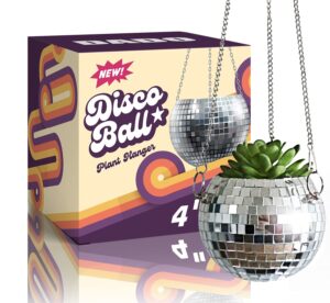 dado 4" disco ball planter - unique boho decor for indoor plants