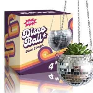 DADO 4" Disco Ball Planter - Unique Boho Decor for Indoor Plants