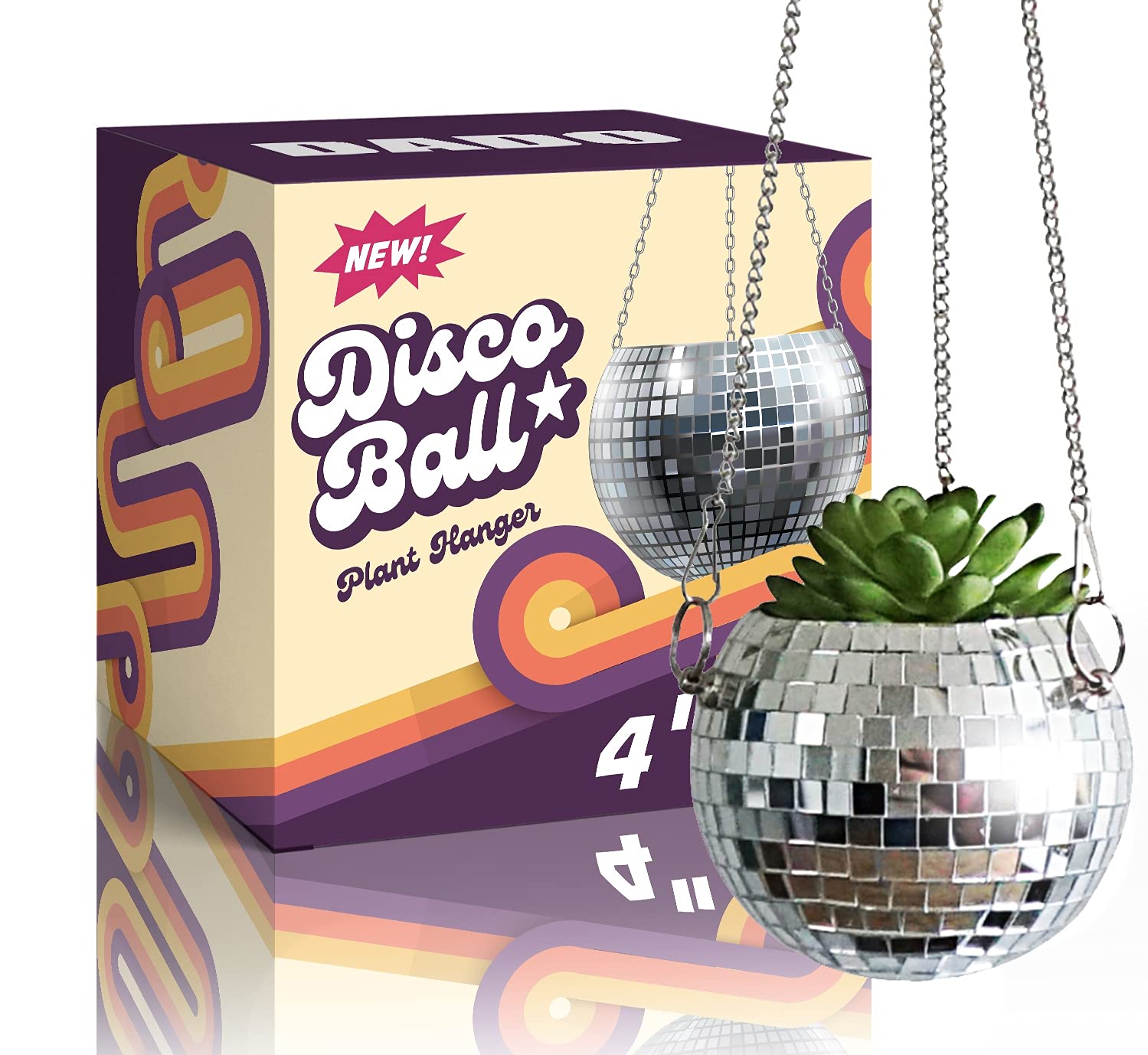 DADO 4" Disco Ball Planter - Unique Boho Decor for Indoor Plants