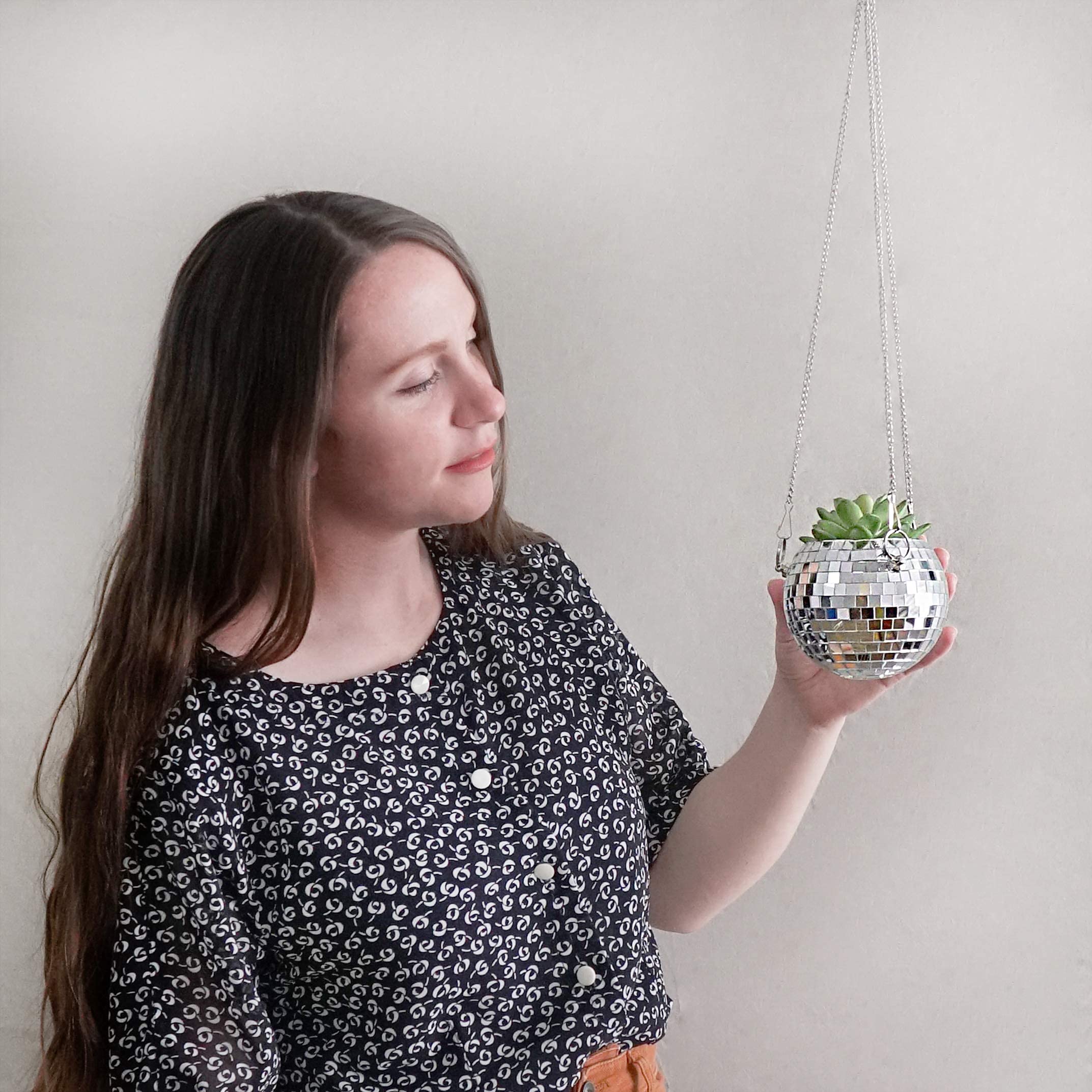 DADO 4" Disco Ball Planter - Unique Boho Decor for Indoor Plants