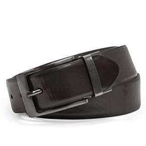 Steve Madden Men's Dress Casual Every Day Leather Belt, Black/Brown (Burnished), 38