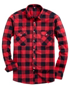 alimens & gentle men's button down regular fit long sleeve plaid flannel casual shirts