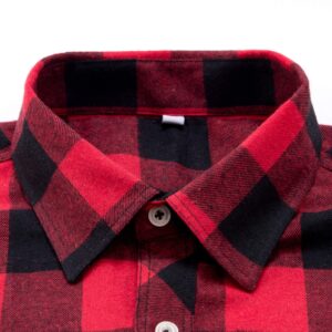 Alimens & Gentle Men's Button Down Regular Fit Long Sleeve Plaid Flannel Casual Shirts