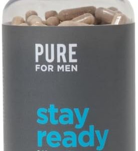 Pure for Men Original Cleanliness Stay Ready Fiber Supplement | Helps Promote Digestive Regularity | Psyllium Husk, Aloe Vera, Chia Seeds, Flaxseeds | Proprietary Formula | 240 Vegan Capsules