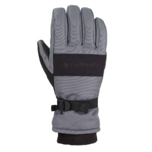 carhartt men's wp waterproof insulated glove, dark grey/black, x-large