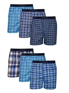 hanes men hanes men's tagless boxers with exposed waistband, assorted multi-packs and colors