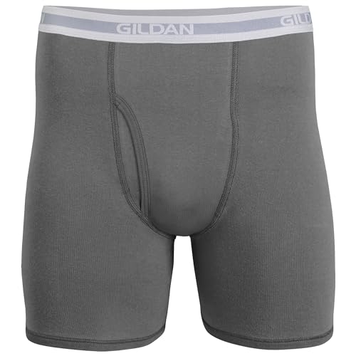 Gildan Men's Underwear Boxer Briefs, Multipack, Black/Charcoal/Sport Grey (5-Pack), X-Large