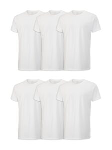 fruit of the loom men's stay tucked crew t-shirt - large - white (pack of 6)