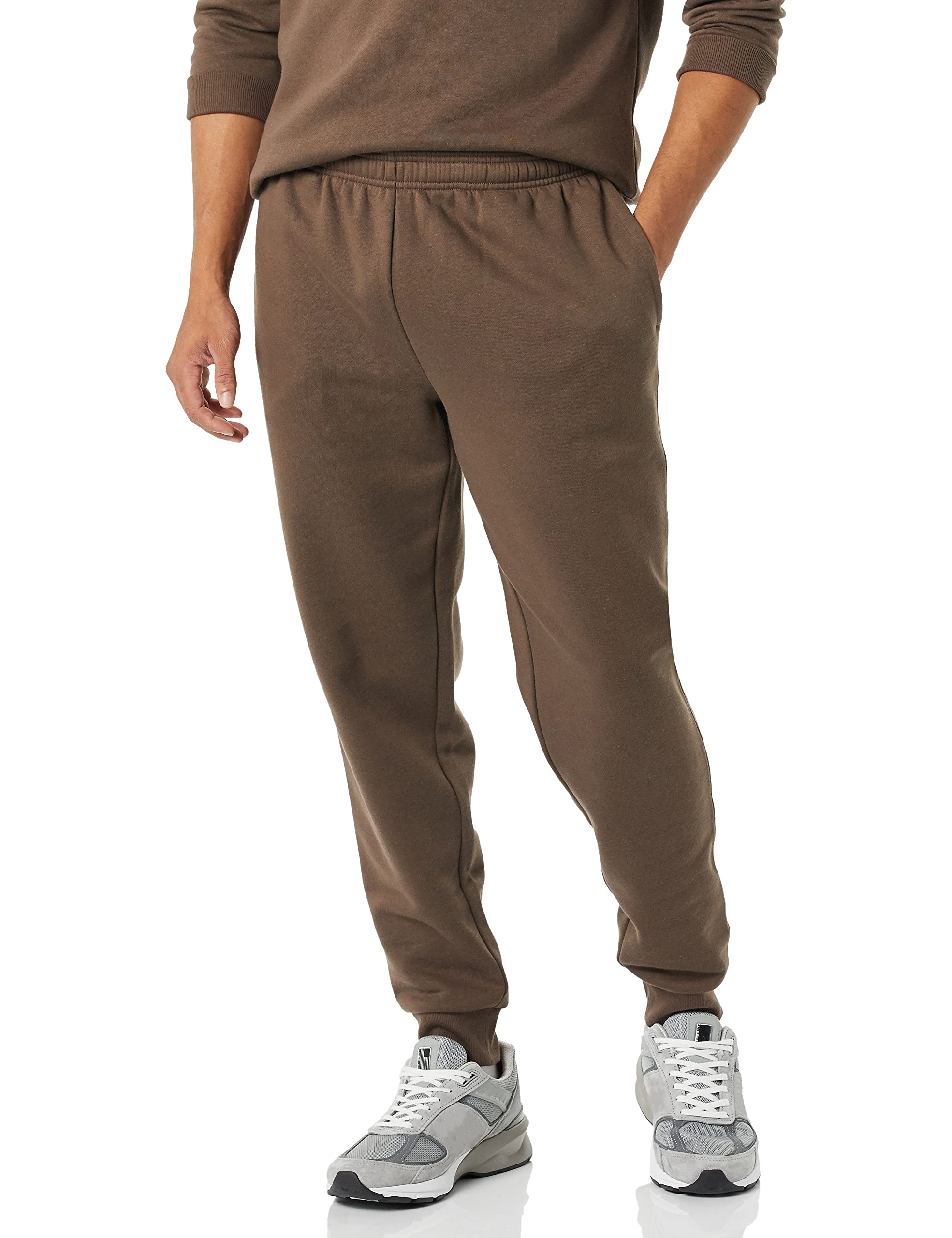 Amazon Essentials Men's Fleece Jogger Pant, Medium Brown, Small