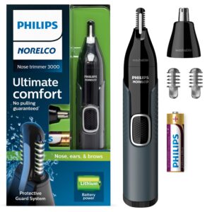 philips norelco nose trimmer 3000, for nose, ears and eyebrows, black, nt3600/42