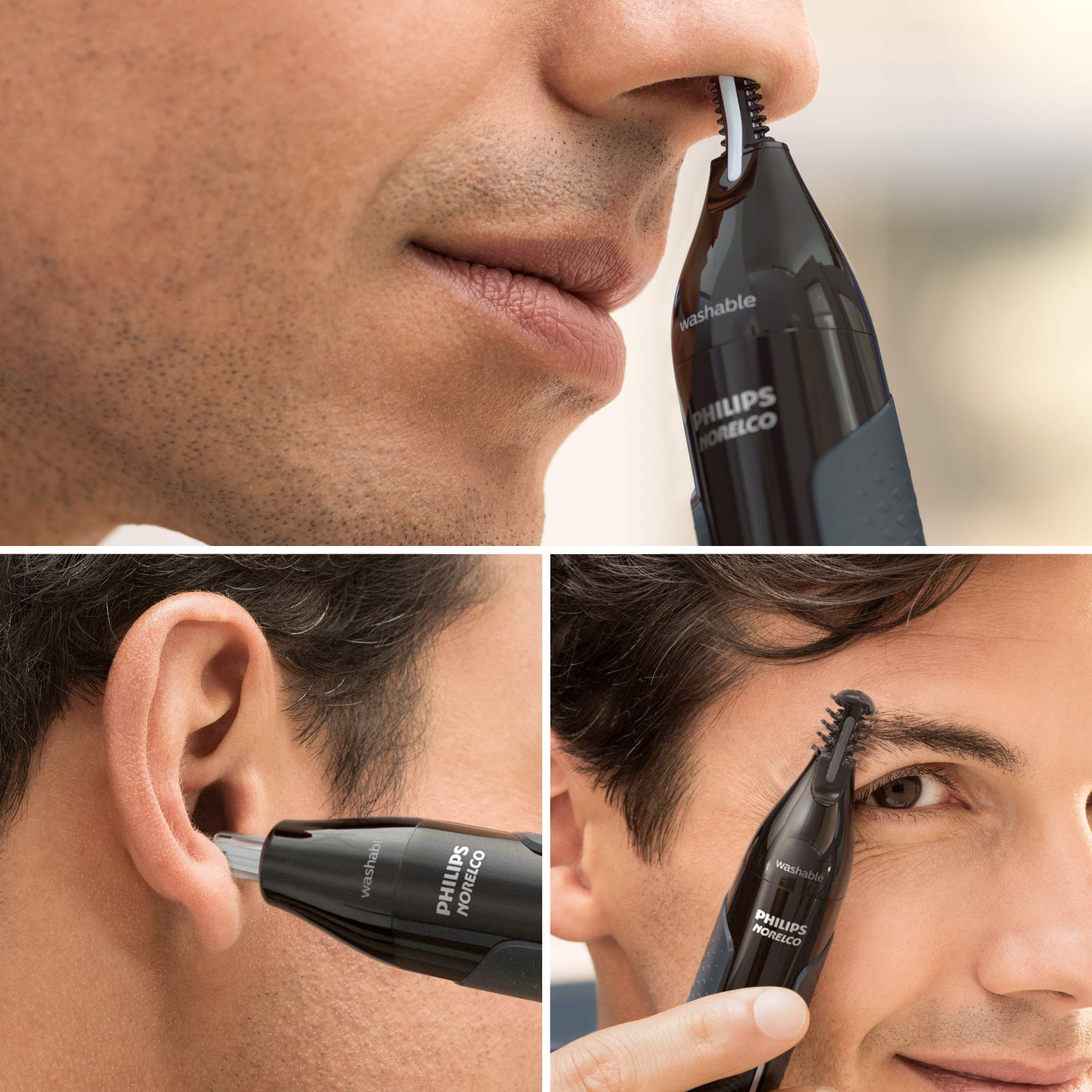 Philips Norelco Nose Trimmer 3000, for Nose, Ears and Eyebrows, Black, NT3600/42