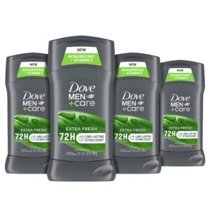 dove men + care antiperspirant deodorant, 72hr sweat & odor protection, vitamin e, triple moisturizer, 4 pack