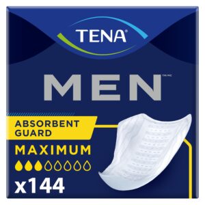 tena incontinence guards for men, maximum absorbency - 144 count