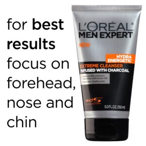 L'Oreal Paris Men Expert Hydra Energetic Daily Facial Cleanser with Charcoal, 2 ct.