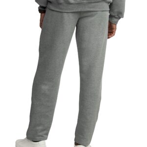 Fruit of the Loom Men's Eversoft Fleece Open Bottom Sweatpants with Pockets, Relaxed Fit, Moisture Wicking, Breathable, Grey Heather, X-Large