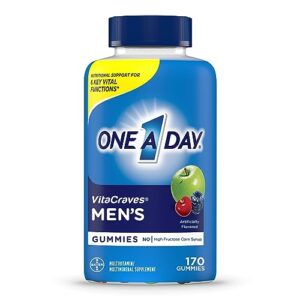 one a day men’s multivitamin gummies, multivitamin for men with vitamin a, c, d, e, calcium & more to support healthy muscle function, gummies, 170 count