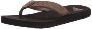 quiksilver men's carver suede 3 point flip flop athletic sandal, demitasse solid, 9 m us