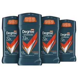 degree men antiperspirant deodorant adventure freshness and odor protection deodorant for men 2.7 oz, (pack of 4) woodsy, stick