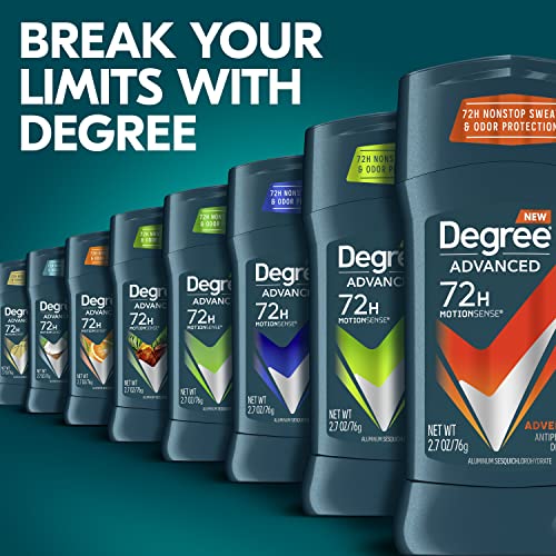 Degree Men Antiperspirant Deodorant Adventure Freshness and Odor Protection Deodorant for Men 2.7 Oz, (Pack of 4) Woodsy, Stick