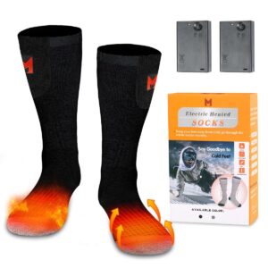 heated socks for men, battery heated socks, electric heating socks for men women camping fishing cycling skiing skating hunting hiking (black)