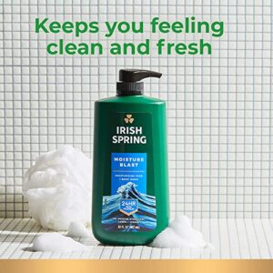 Irish Spring Mens Body Wash, Moisture Blast Body Wash for Men, Feel Fresh All Day, 30 Oz Pump Bottle