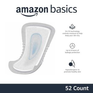 Amazon Basics Incontinence Guards for Men, Maximum Absorbency, 52 count, White (Previously Solimo)