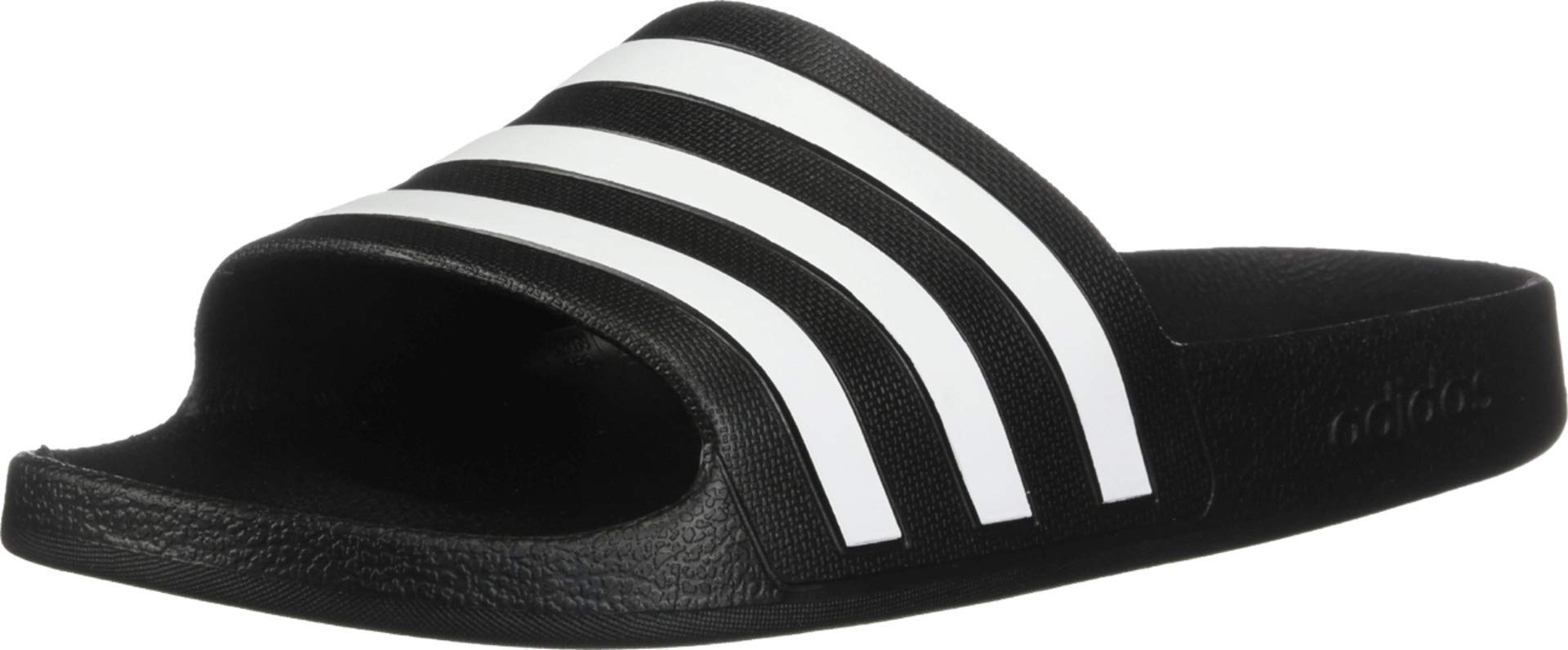 adidas Unisex Adilette Aqua Slides Sandal, Core Black/White/Core Black, 9 US Men