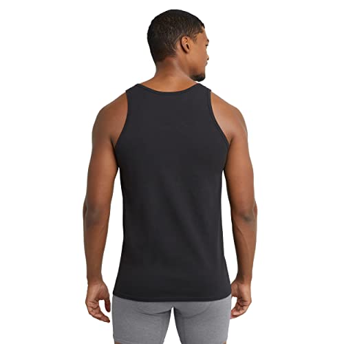 Hanes Men's Originals Stretch Cotton Pack, Moisture-Wicking Tank Tops, Tagless, 3-Pack, White/Tan/Black