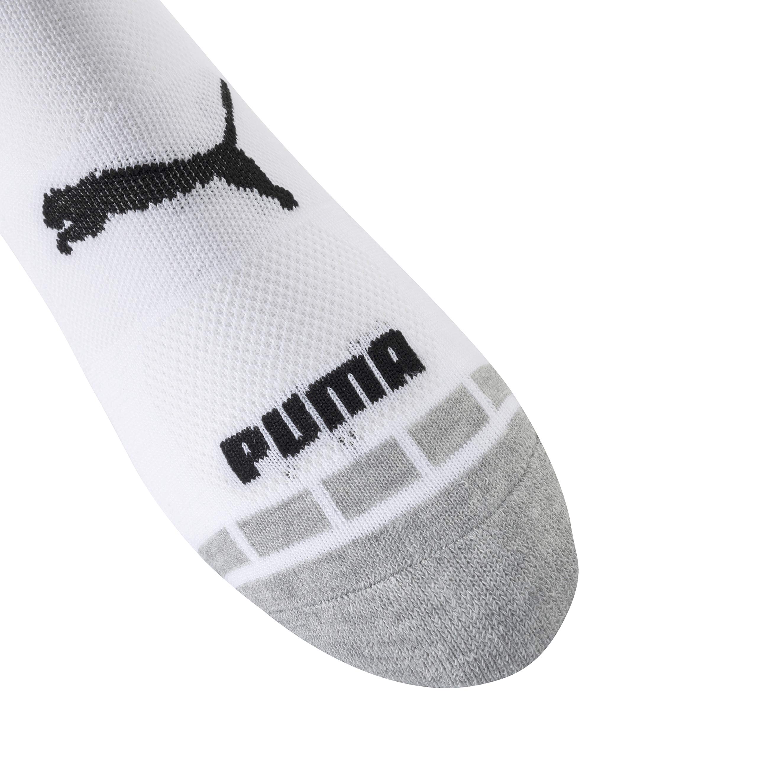 PUMA mens 8 Pack Low Cut Running Socks, White/Grey, 10 13 US