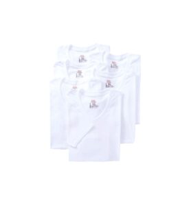 hanes ultimate men's 6 pack freshiq v-neck tee, white, x-large