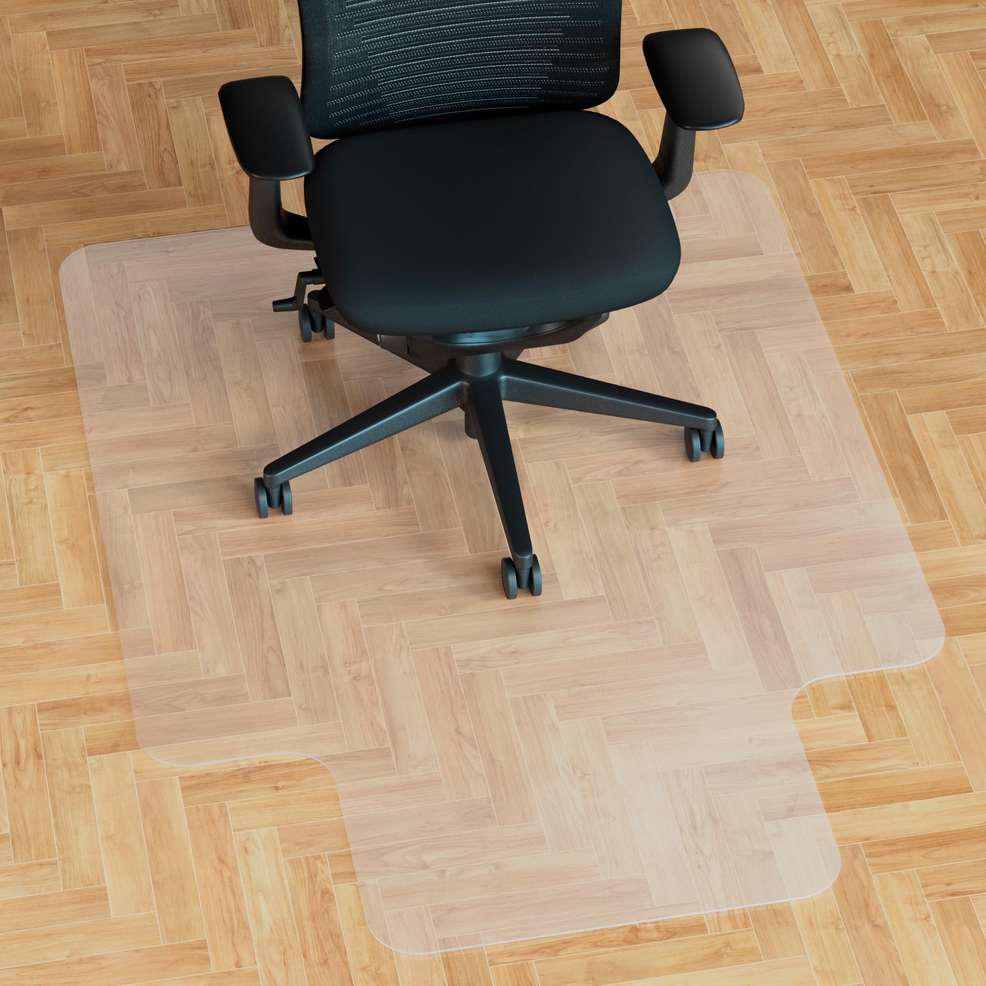 Chair Mat for Hardwood Floor - 47.5" x 35.5" Office Chair Mat with Lip. Hard Floor Protector for Rolling Chairs on Hard Wood and Tile Floors, Desk Chair Mat for Office Gaming Computer Desk Chair