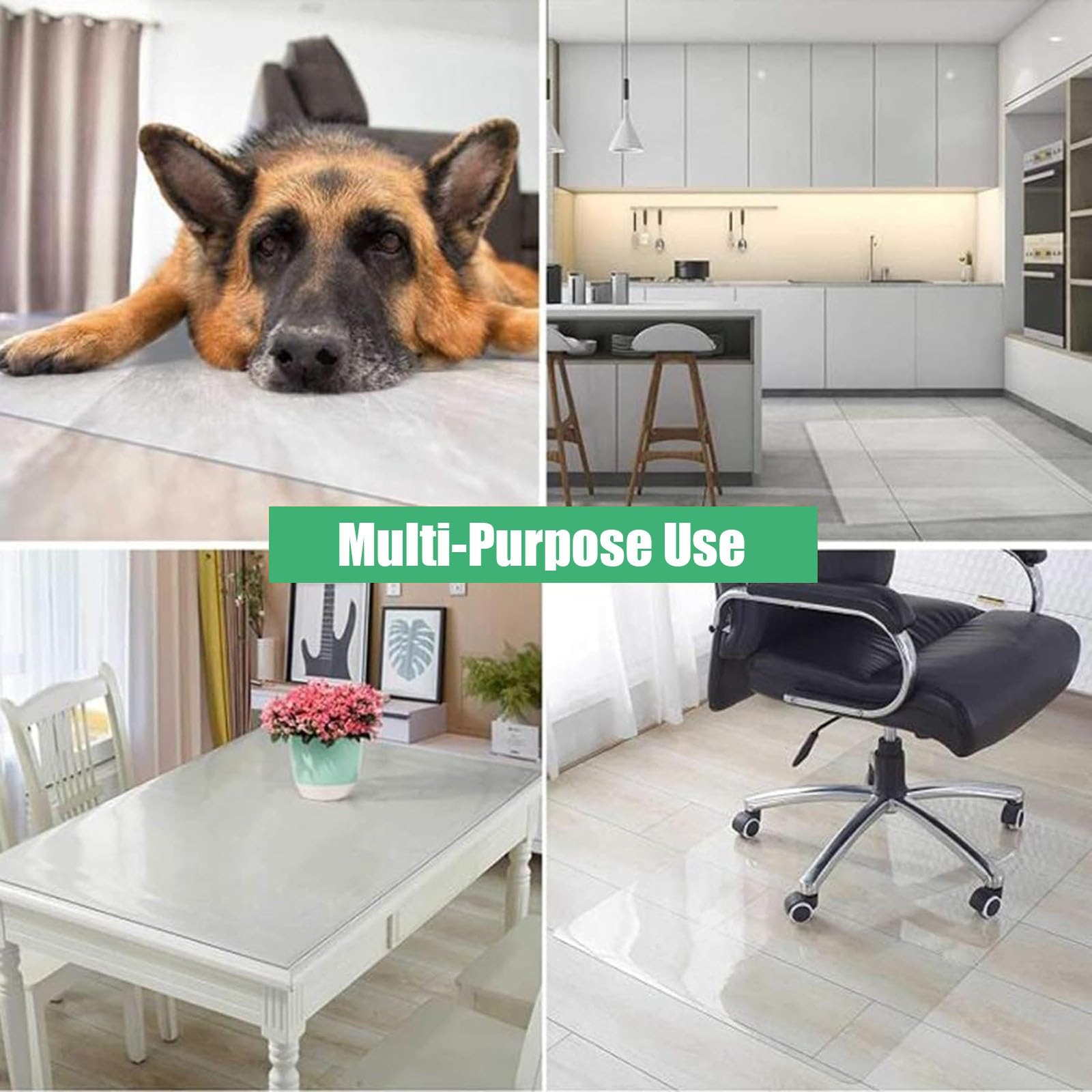 Floor Mat for Entrance/Office Chair, Transparent PVC Plastic Non-Skid Waterproof Floor Protector Pads, Pets Stairs Low-Pile Carpet Protector, 70 90 110 130 150 Inch Wide (Size : 70cmX70cm/28 X28)