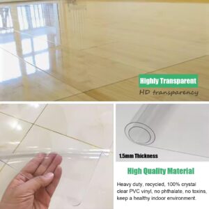 Floor Mat for Entrance/Office Chair, Transparent PVC Plastic Non-Skid Waterproof Floor Protector Pads, Pets Stairs Low-Pile Carpet Protector, 70 90 110 130 150 Inch Wide (Size : 70cmX70cm/28 X28)