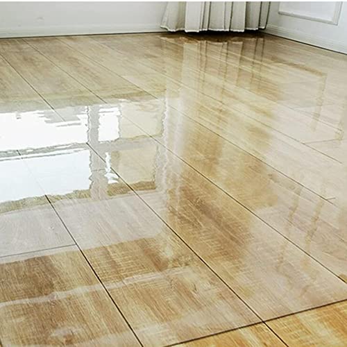 Clear PVC Desk Chair Mat Pvc Clear Transparent, Non-Slip Floor/Carpet Protector Mat Scratch Resistant Wear Resistant Indoor,100% Waterproof Vinyl Plastic Floor Mat,Can Be Cut,60/80/90/100/120/140cm wi