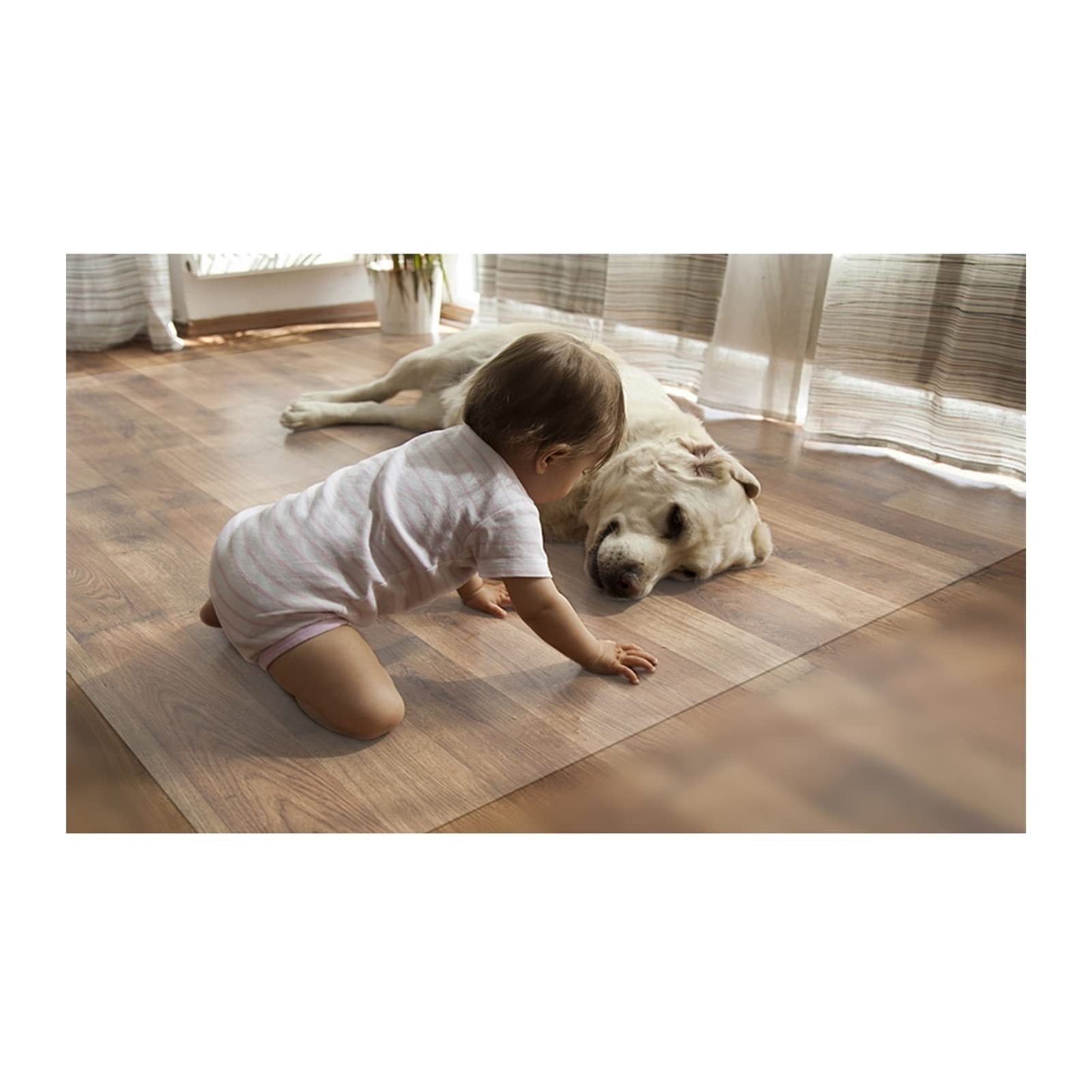 Clear PVC Desk Chair Mat Office Chair Mat for Hard Wood Floors Clear Rectangle PVC Floor Mat Protector with Lip,Vinyl Plastic Floor Mat,Can Be Cut,1mm Thick,75/95/115/135/155cm Wide,Non-Skid, Waterpro